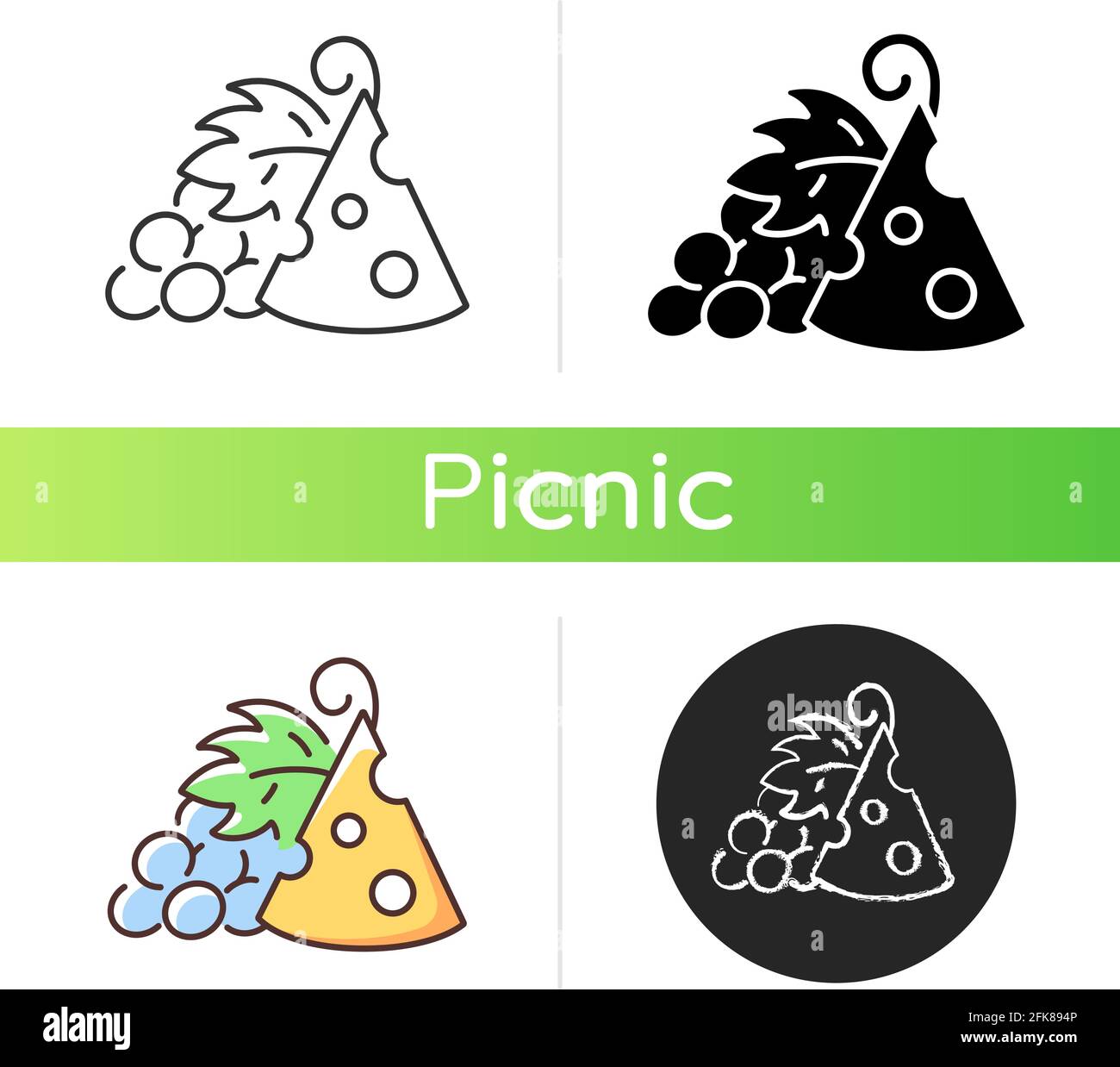 Cheese appetizer grapes on Stock Vector Images - Alamy