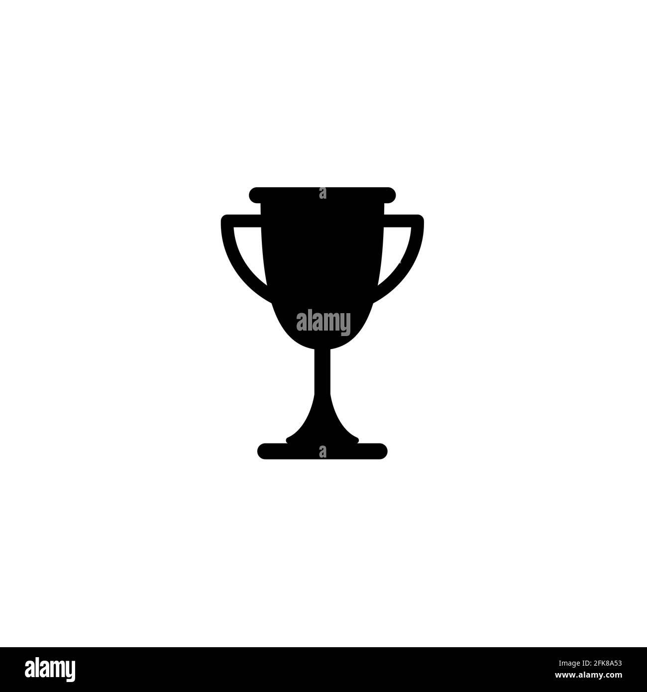 Black trophy, winning cup isolated on white background. First place ...