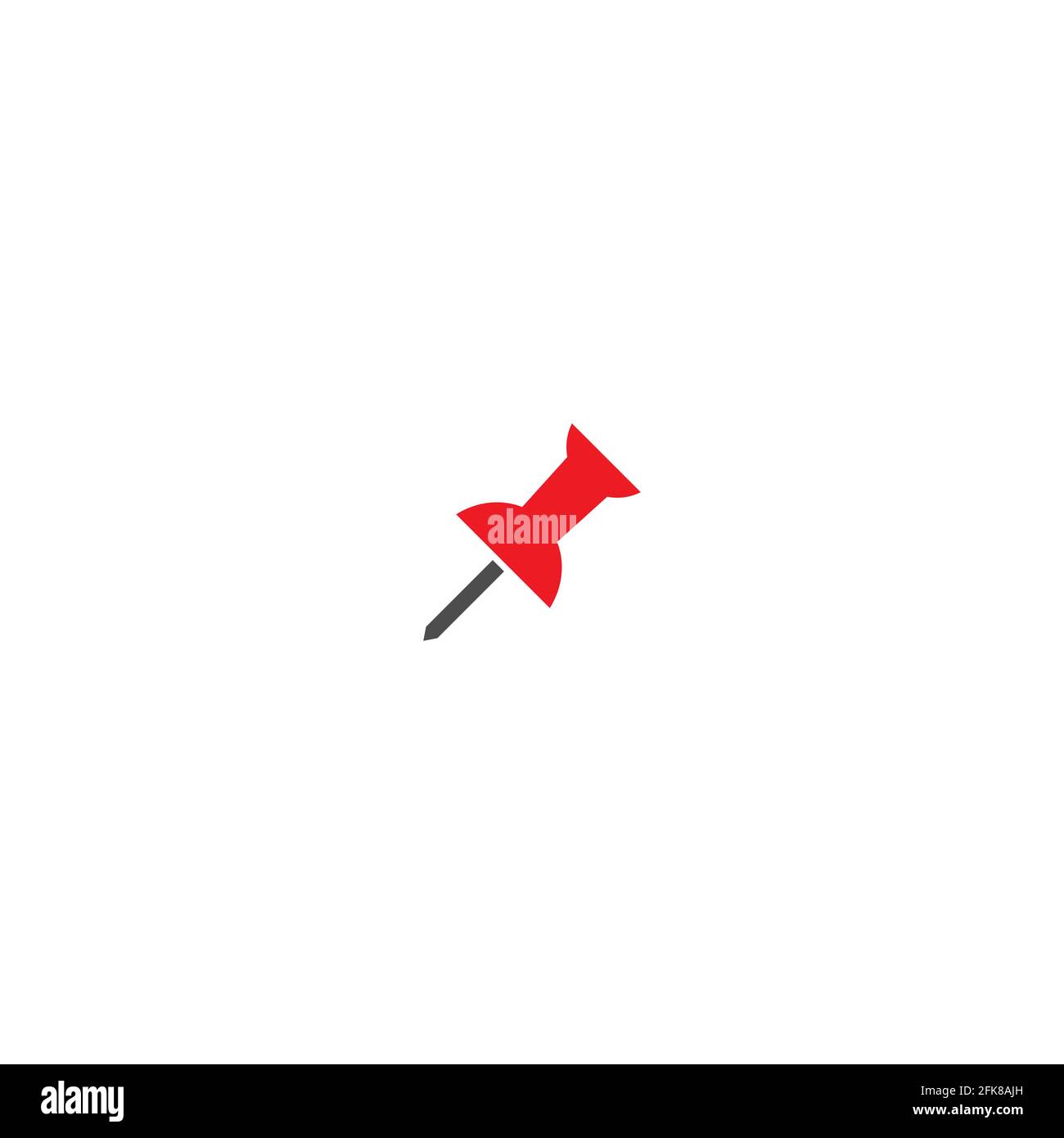 red push pin icon isolated on white. office stationary needle. vector ...