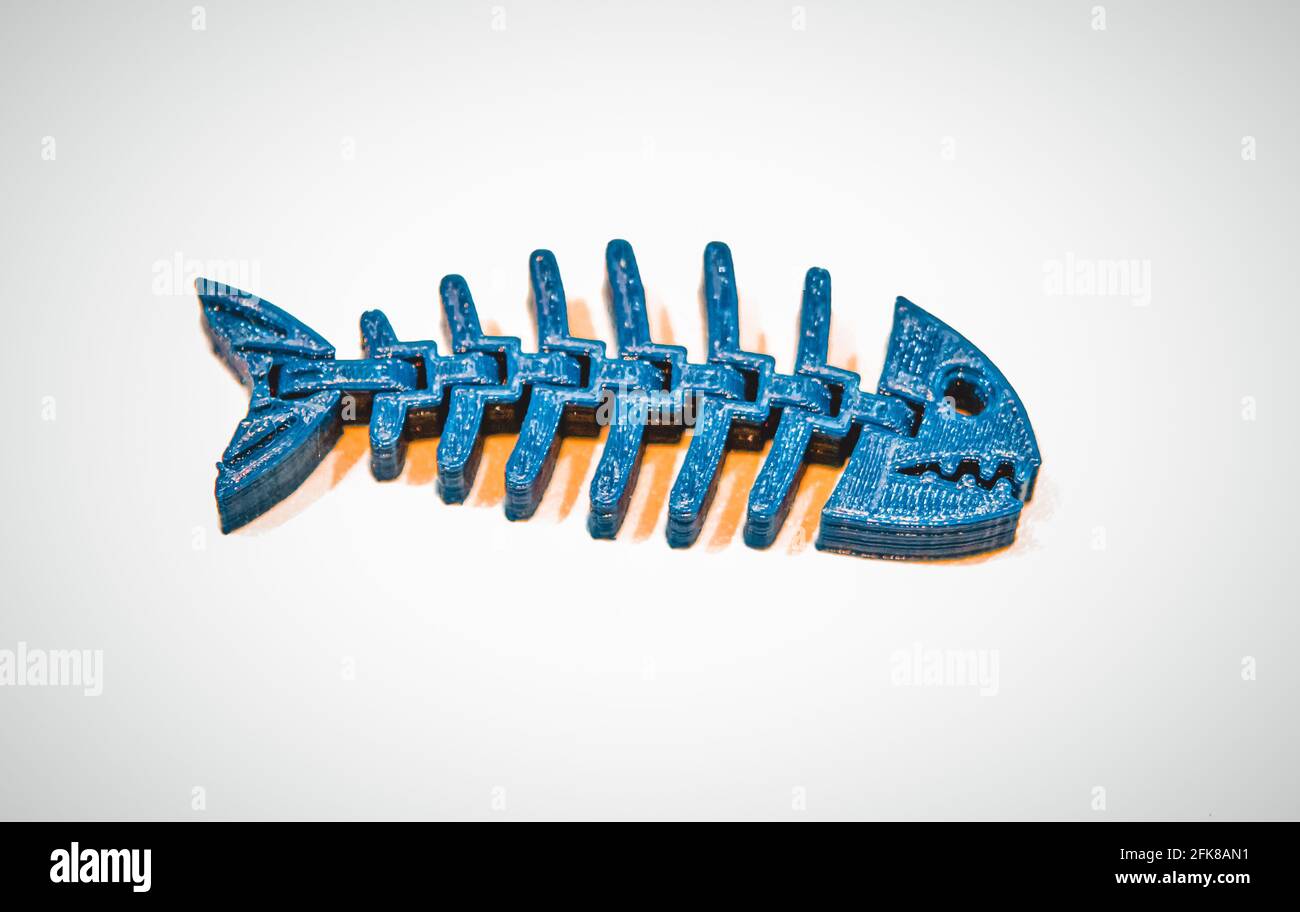 Abstract object printed by 3d printer on white background Stock Photo ...