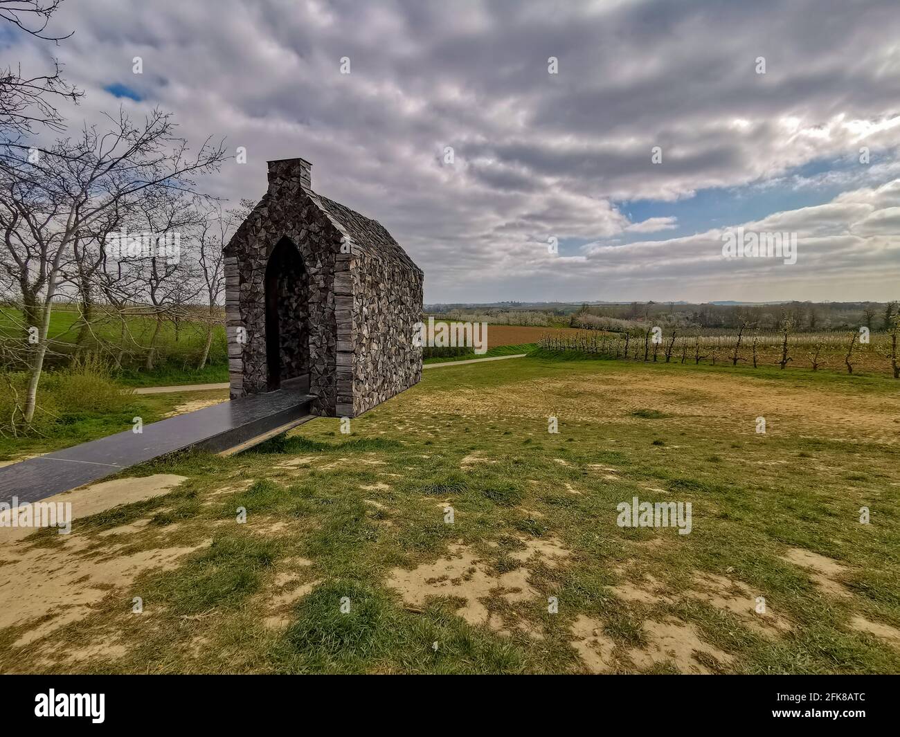 Helsheaven floating chapel in Helshoven, Haspengouw area Belgium, made ...