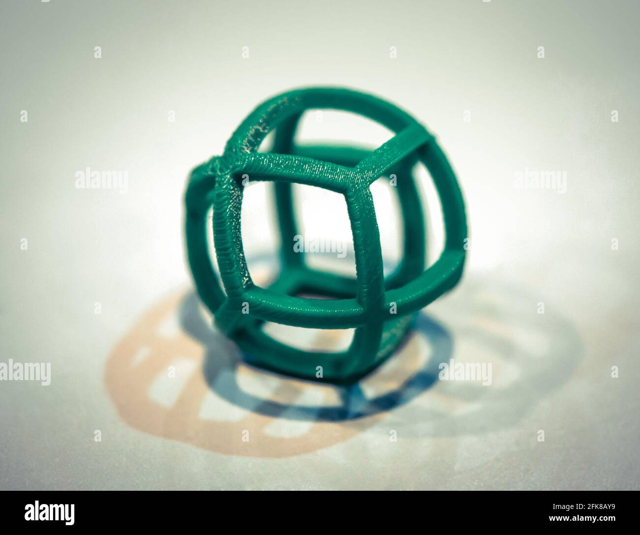 Abstract object printed by 3d printer on white background Stock Photo ...