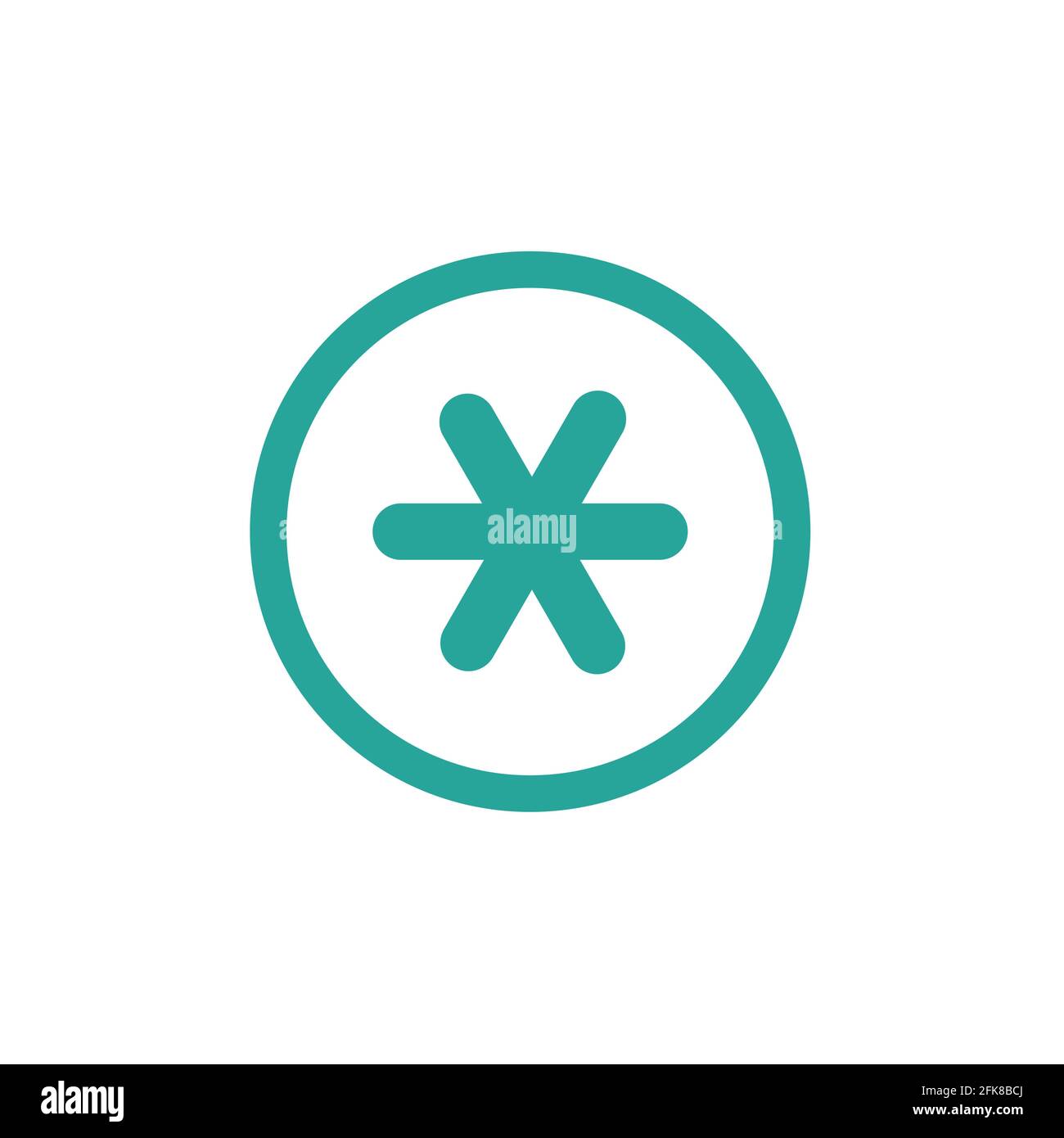 blue asterisk footnote in circle icon. Asterisk sign. Flat icon of ...