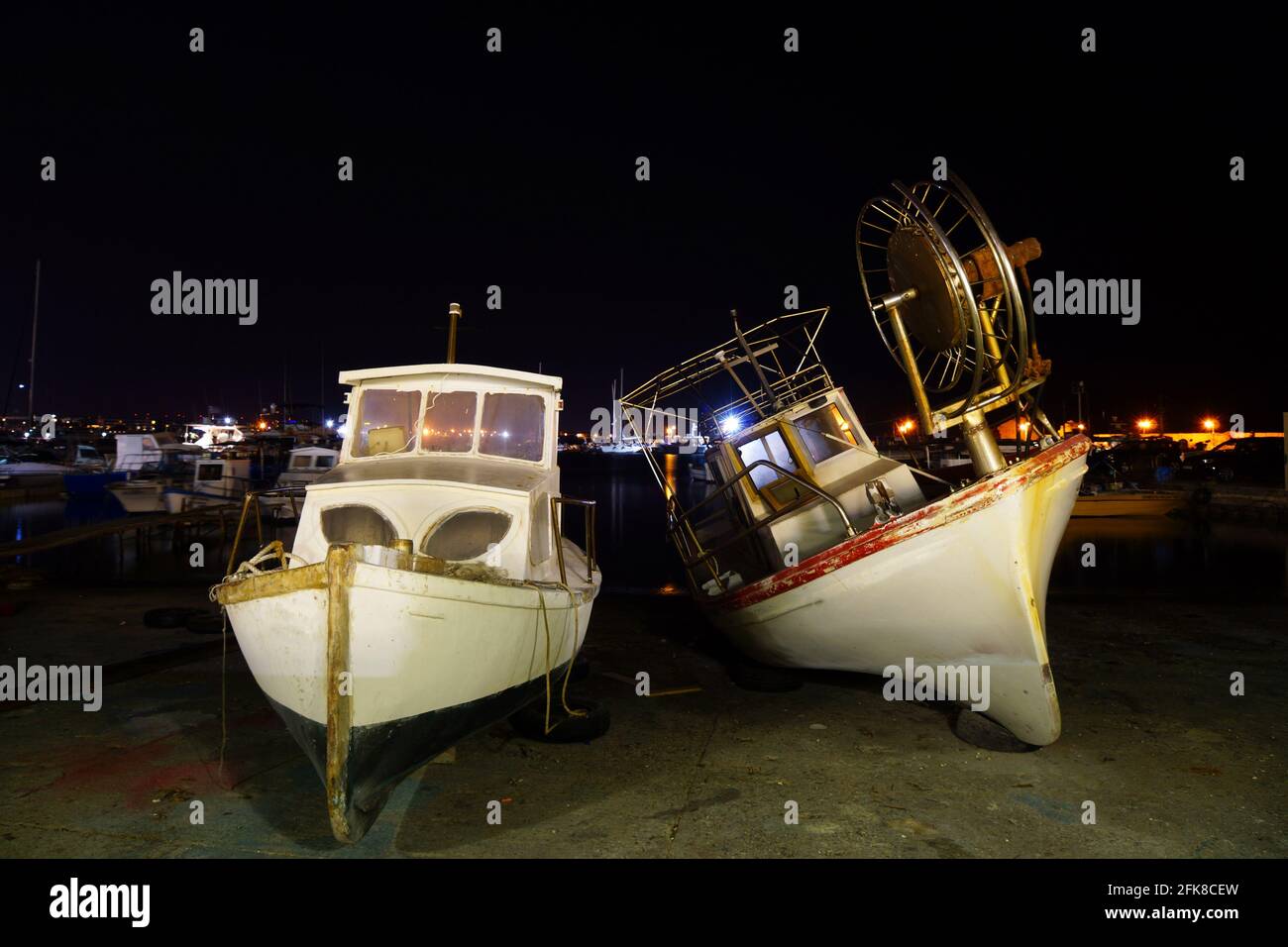 Paphos harbour at night hi-res stock photography and images - Alamy