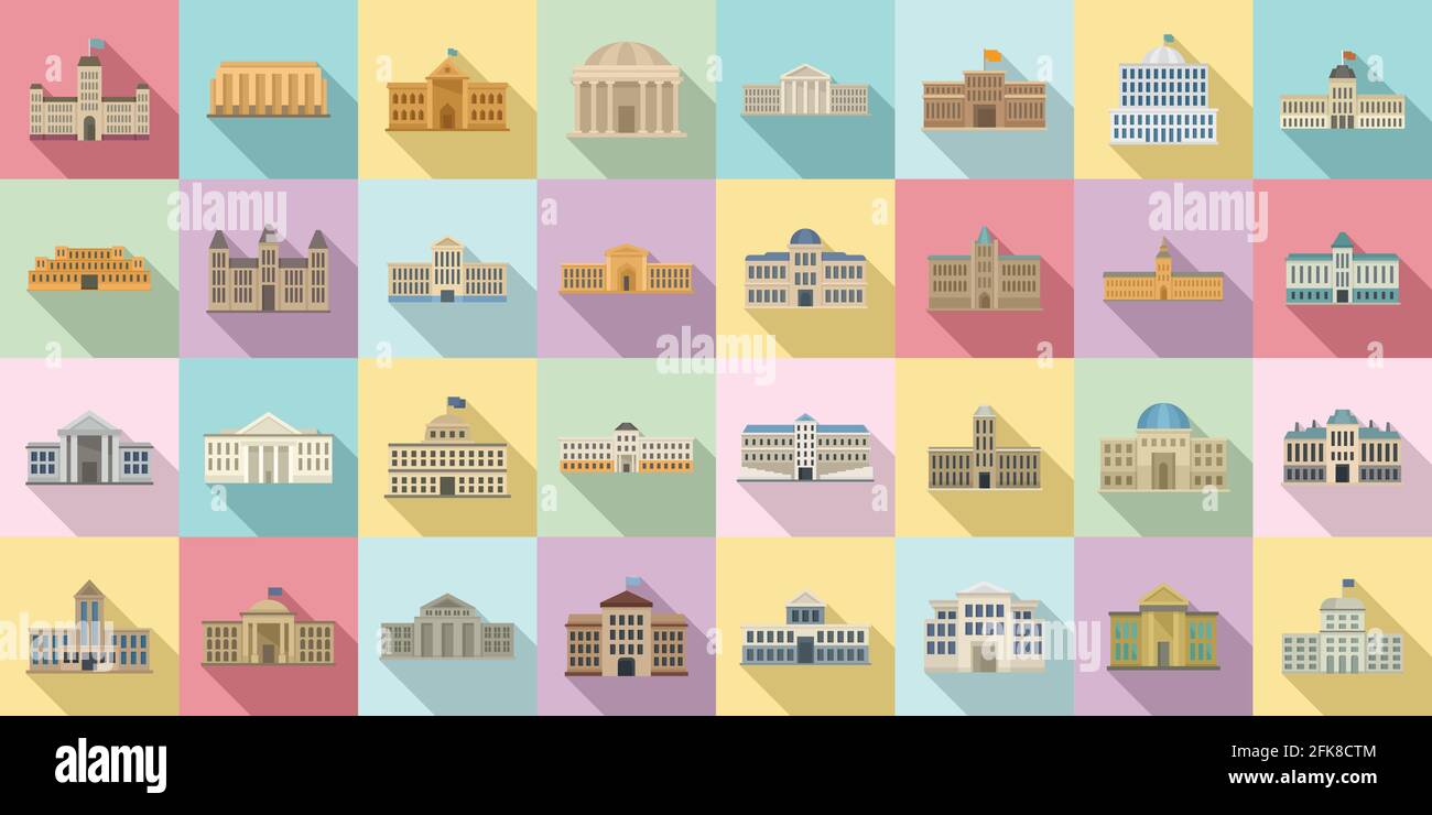 Parliament icons set, flat style Stock Vector Image & Art - Alamy