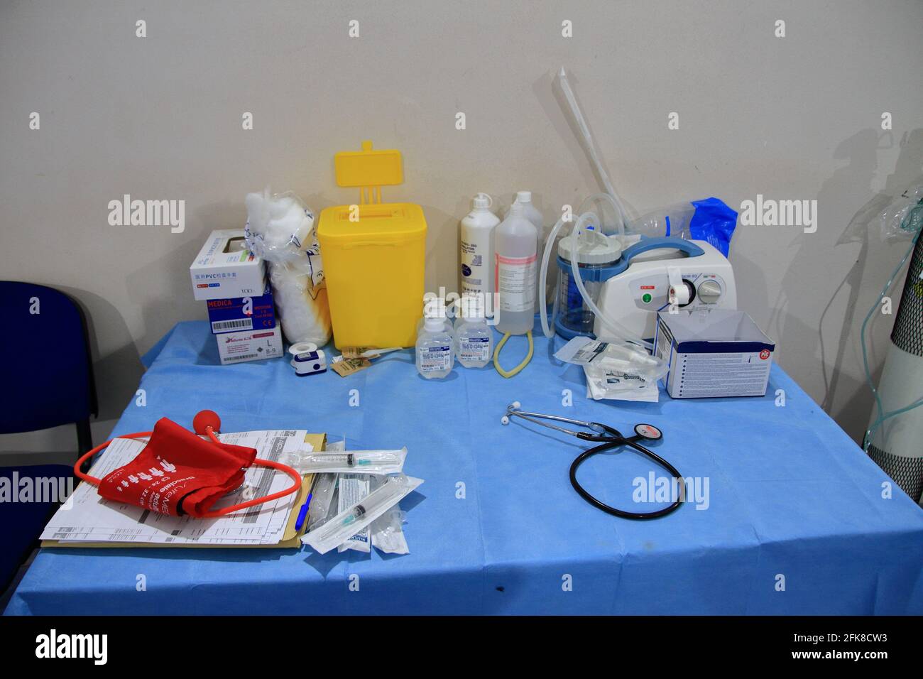 Interior of a first aid service for people who should feel bad after ...
