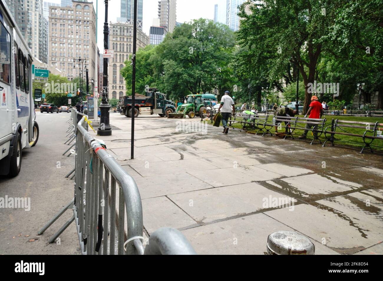 New York - NY - 20200724-A view of the cleared “Occupy City Hall ...