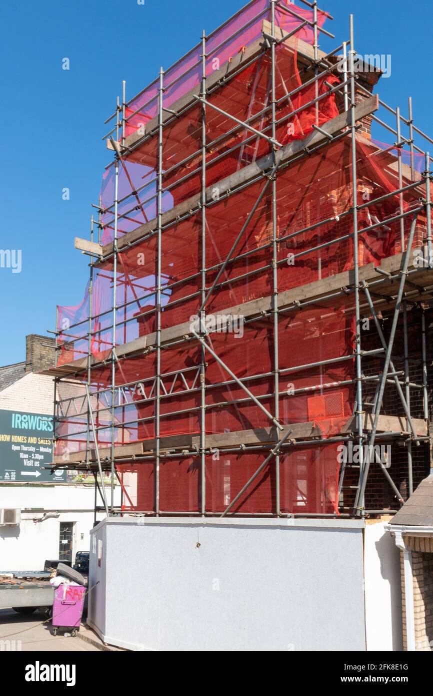 The old library on Mill Road covered in scaffold as it is renovated ...