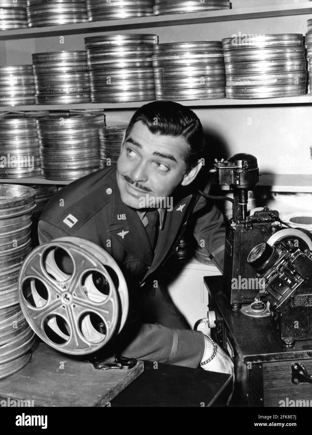 Captain CLARK GABLE of the U.S. Army Air Forces at MGM Studios in ...