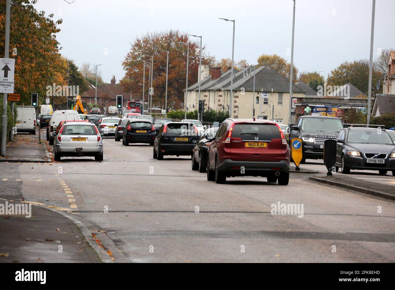 Ayr Whitletts Road traffic congestion8.45 am traffic is forced to into ...