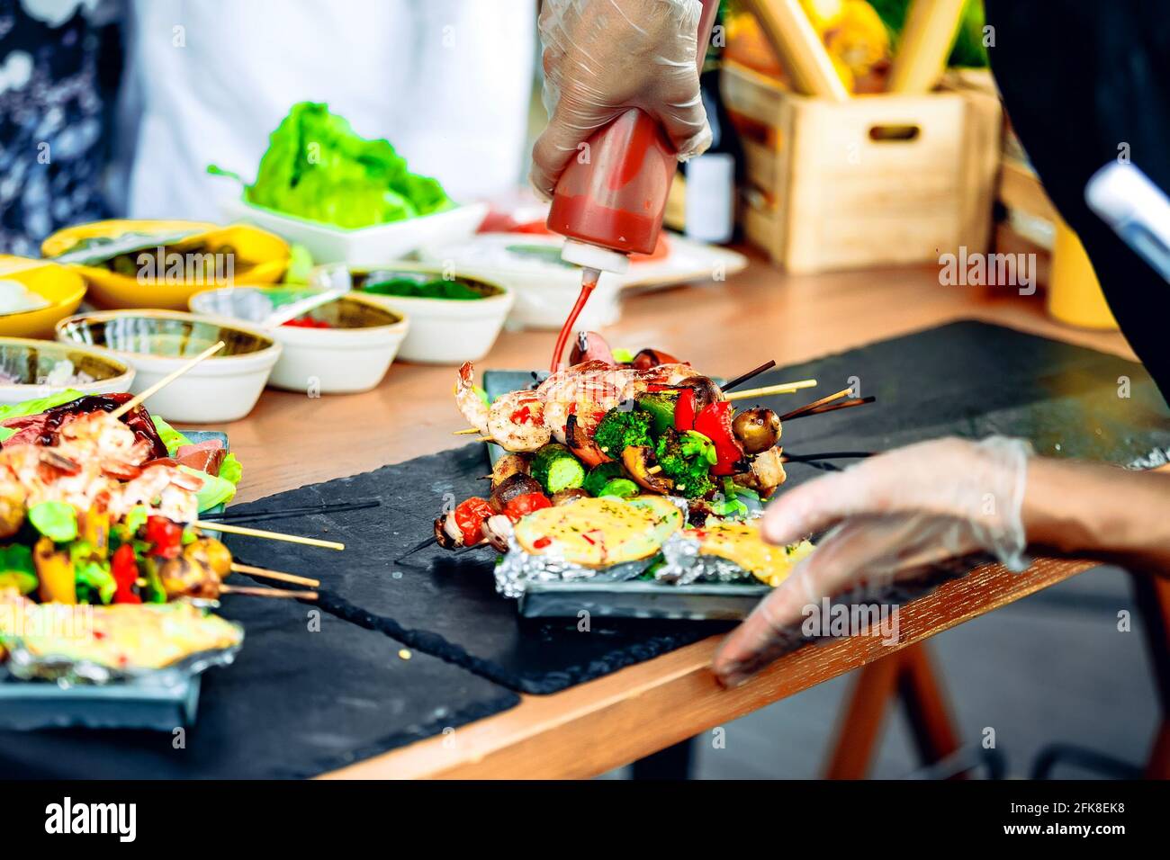 Professional chef cooking in the kitchen restaurant, preparing food ...