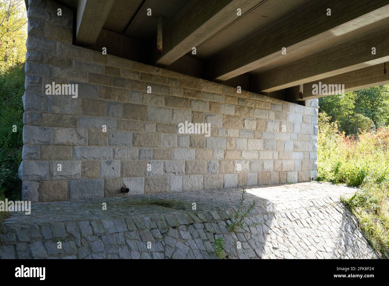 Closeup of the details of the foundation of a bridge Stock Photo - Alamy