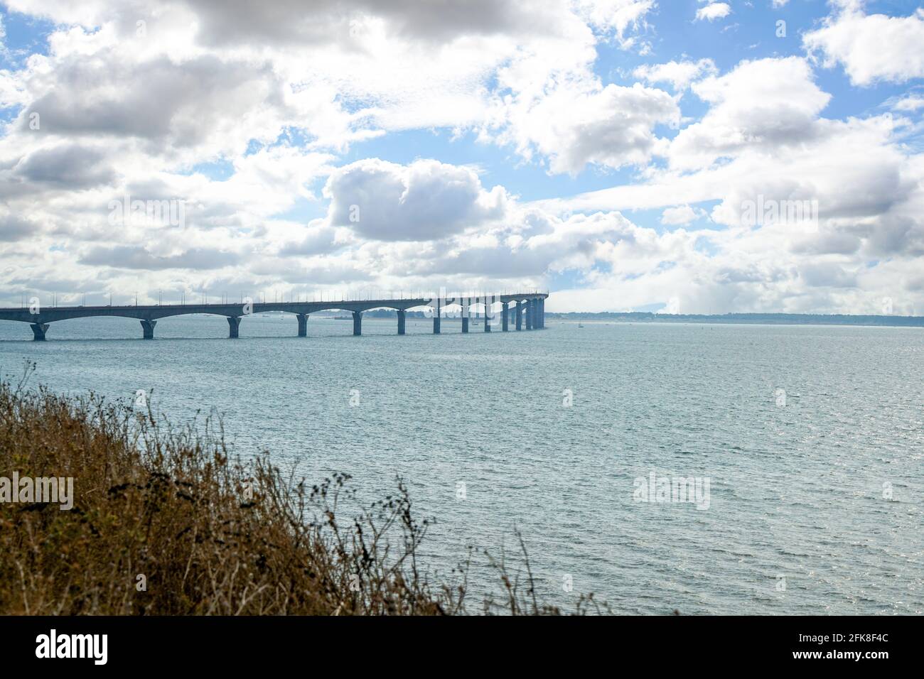 Ile de Re bridge at La Rochelle that crosses the Atlantic, during ...