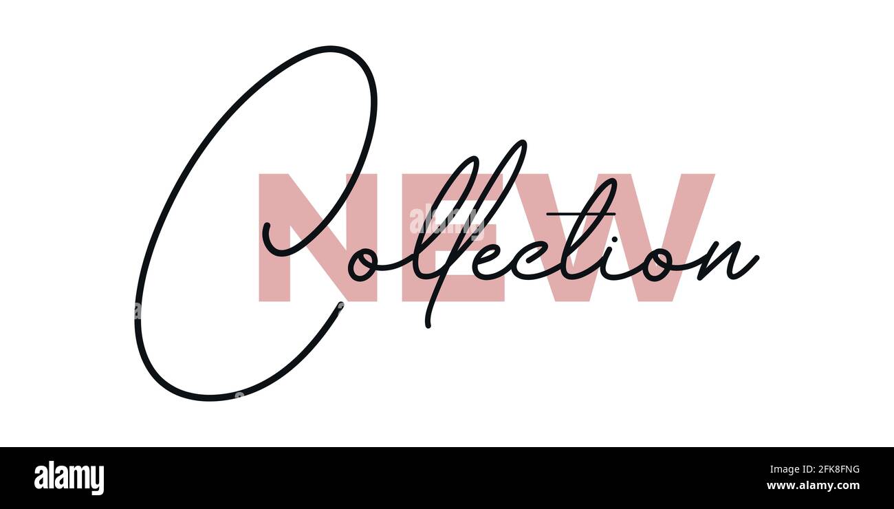 New collection text on white background.. Modern brush calligraphy ...