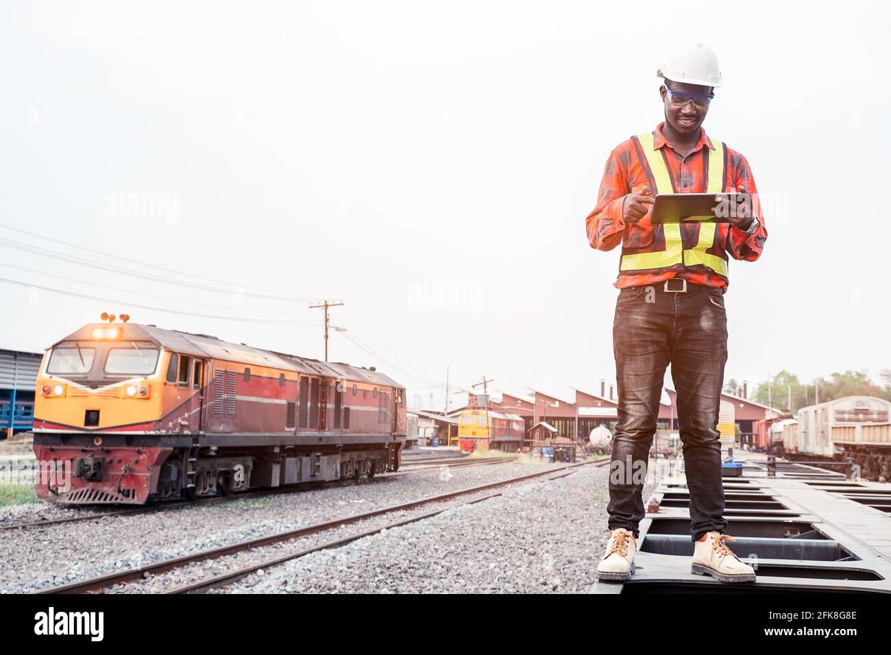 African american train engineer hi-res stock photography and images - Alamy
