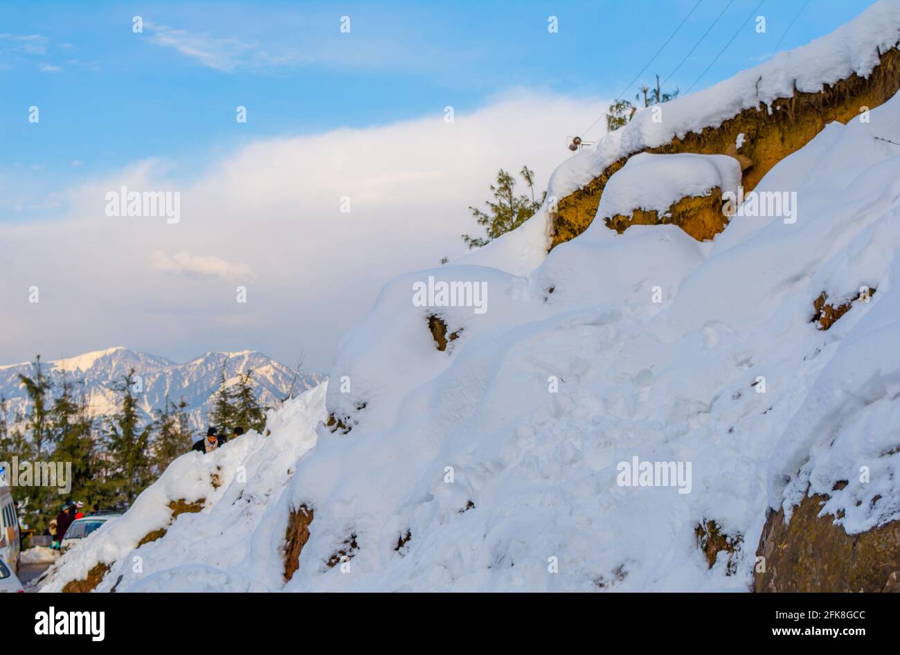 Natural winter background with fresh snow texture at Nathatop, Patnitop ...