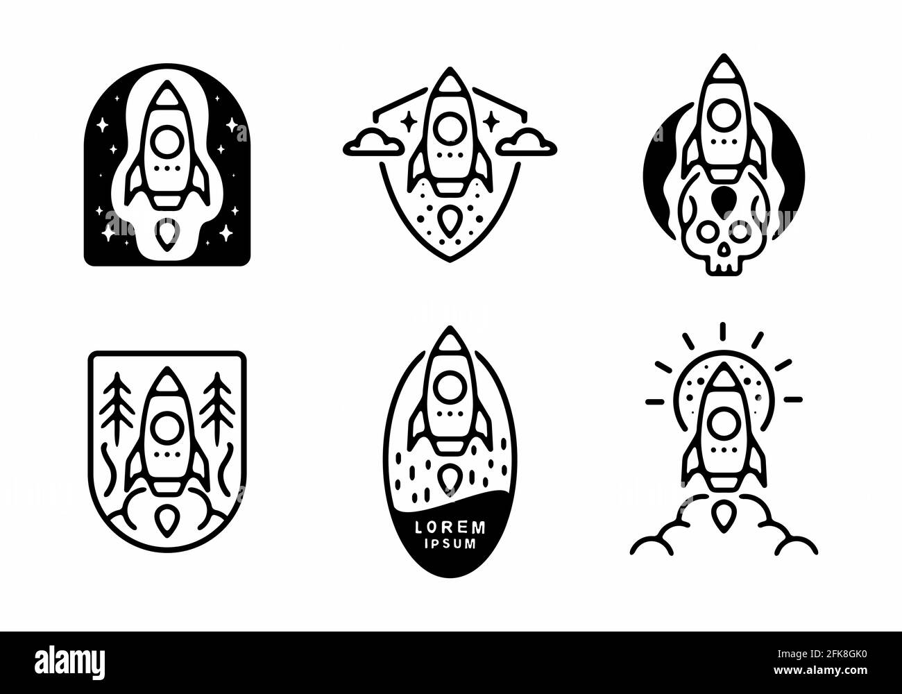 Cartoon line art rocket galaxy Stock Vector Images - Alamy