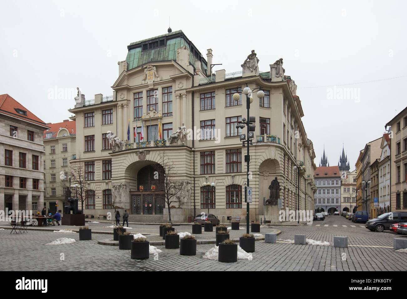 Art Nouveau building of the Prague New City Hall (Nová radnice) in ...