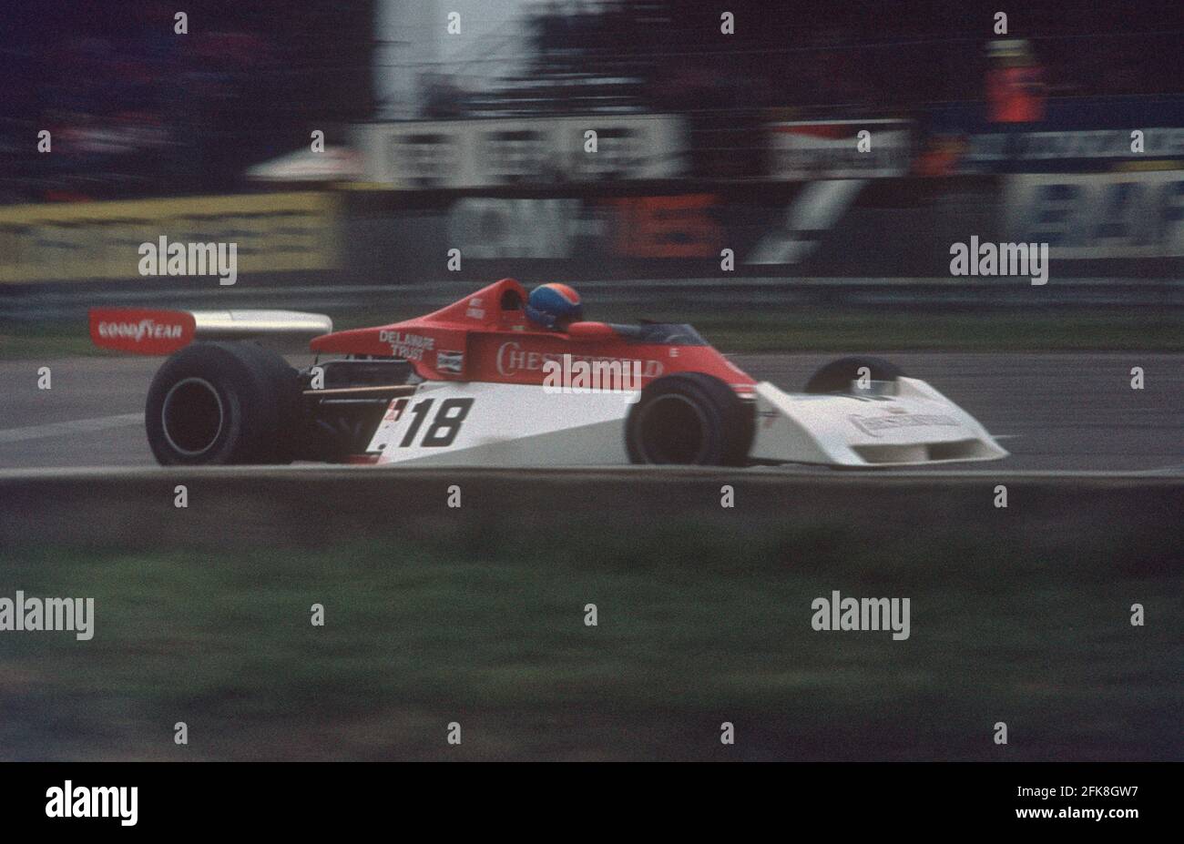 Brett Lunger in the Surtees TS19 F1 car during practice for the ...