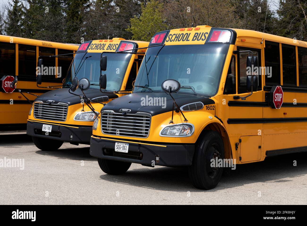 Parked school bus. Ontario Canada Stock Photo - Alamy