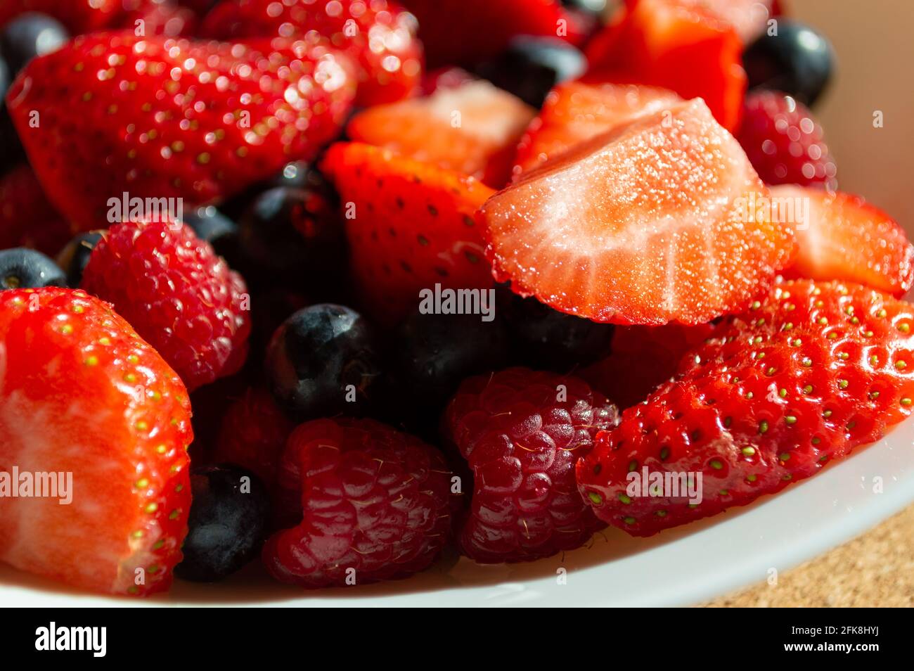 Mix of fresh red fruits, full of healthy vitamins and nutrients Stock ...