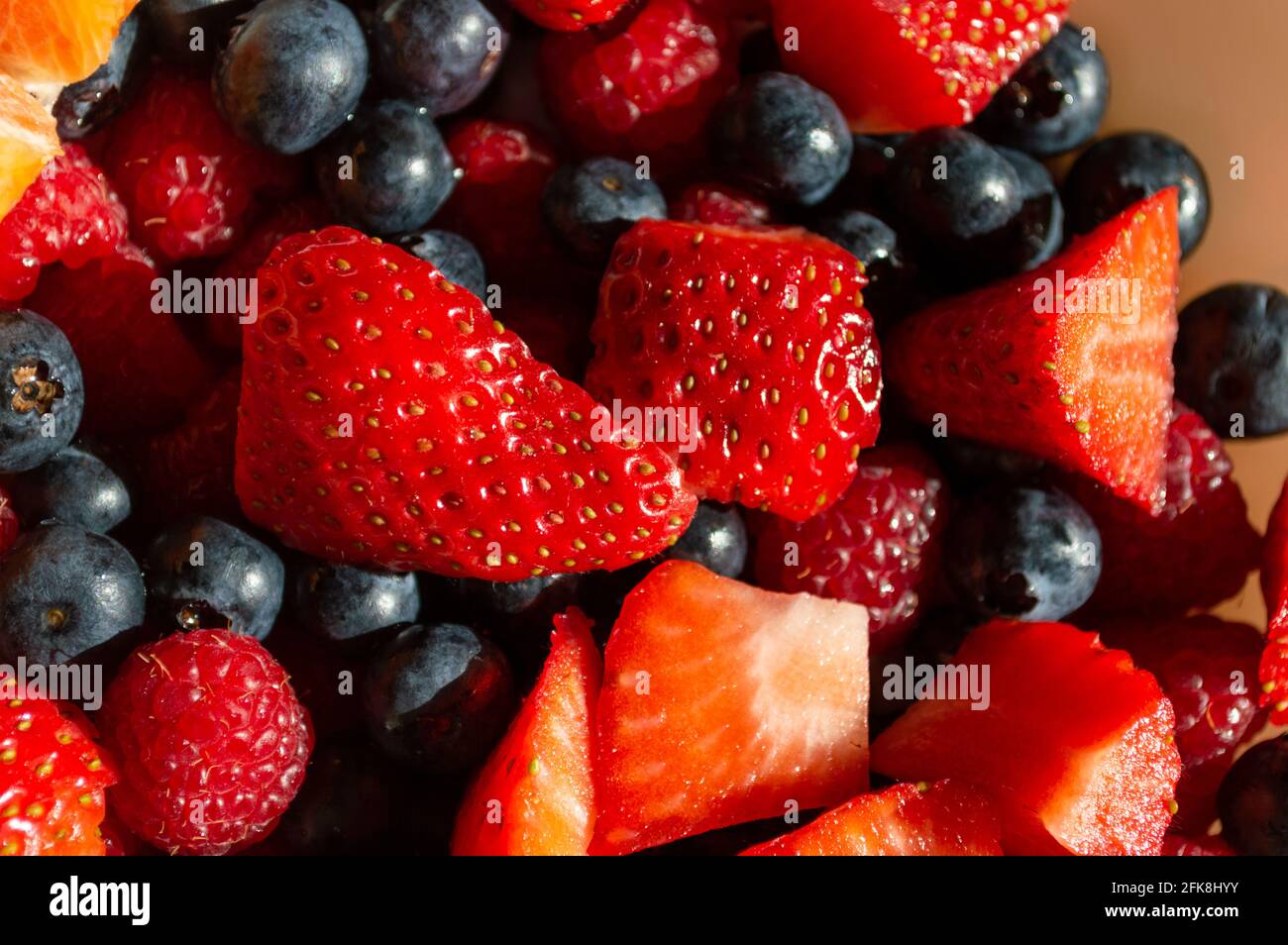 Mix of fresh red fruits, full of healthy vitamins and nutrients Stock ...