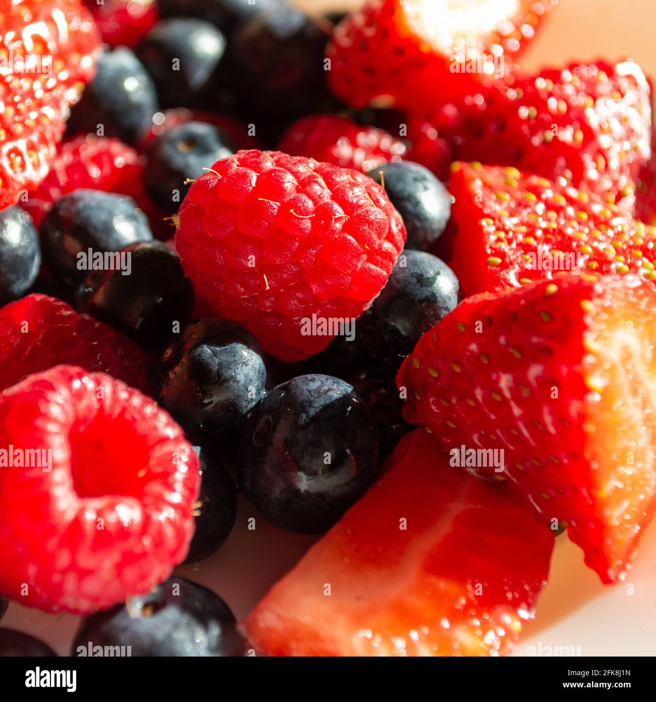 Mix of fresh red fruits, full of healthy vitamins and nutrients Stock ...