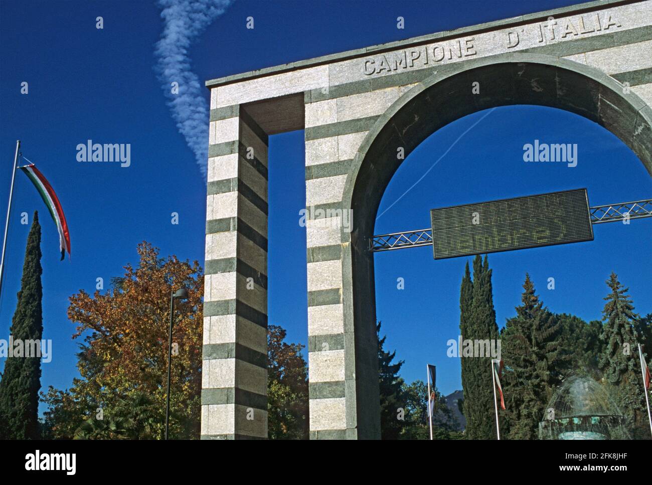 entrance arch in Campione d Italia a small italian exclave in Swiss ...