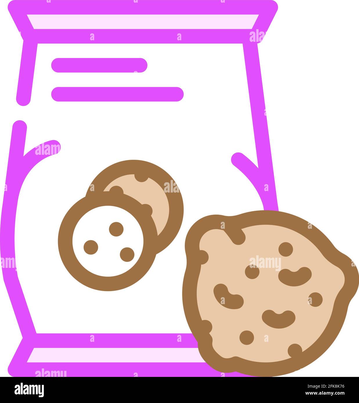 oatmeal cookies snack color icon vector illustration Stock Vector Image ...