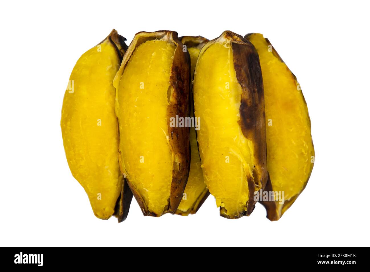 Delicious golden brown grilled banana. Grilled silver bluggoe banana or ...