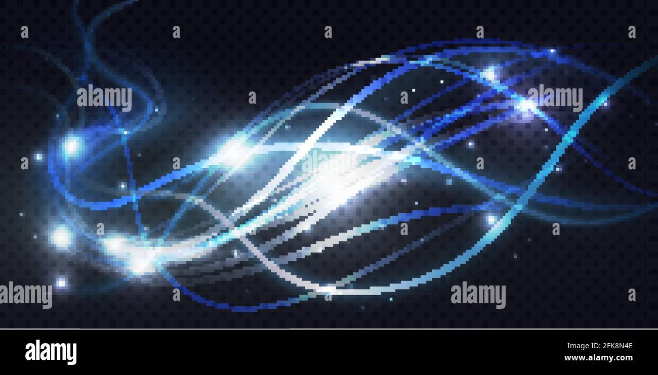 Glowing blue neon curve lines Stock Vector Images - Alamy