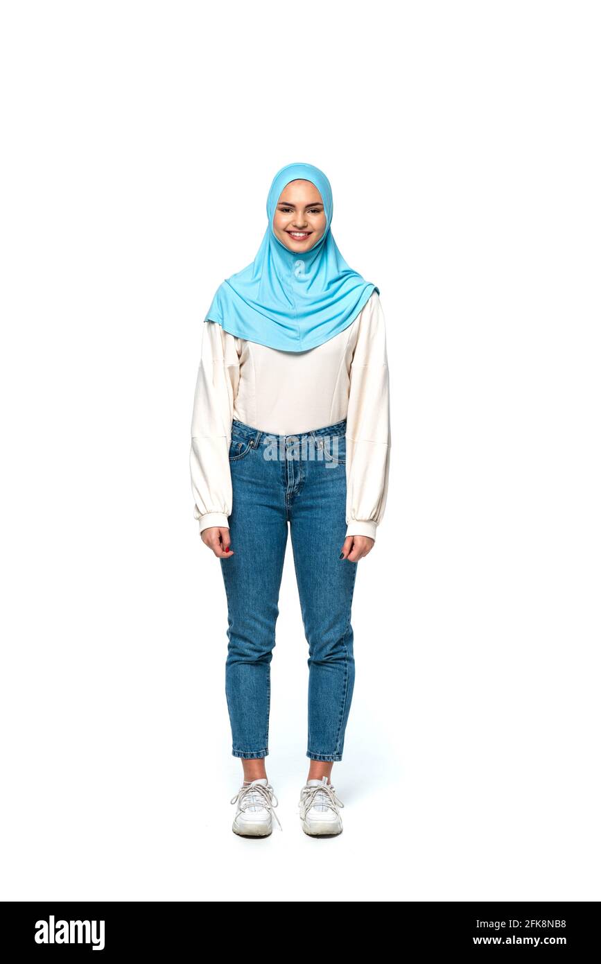 Happy muslim woman looking Cut Out Stock Images & Pictures - Alamy