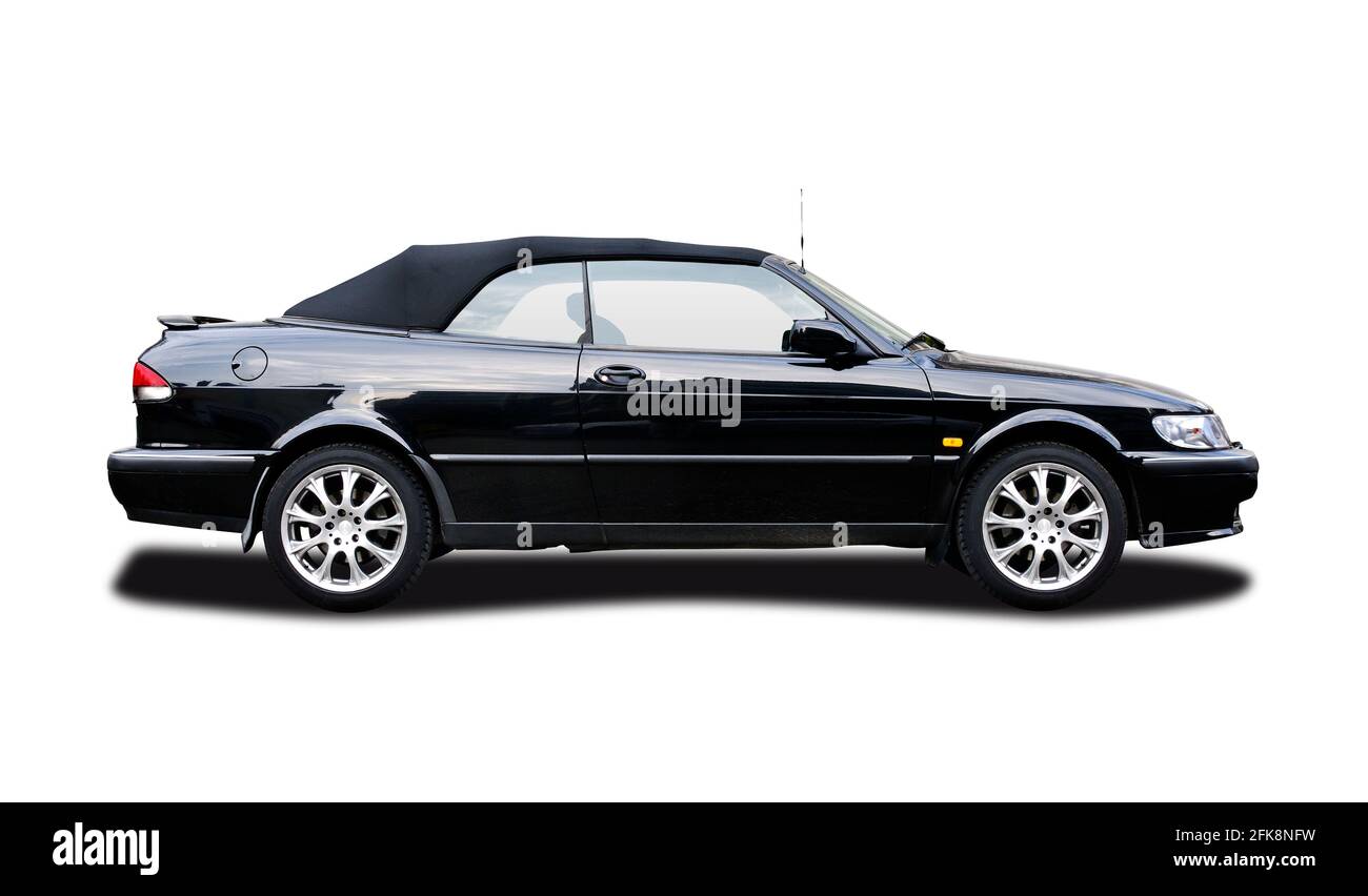 Swedish cabrio car side view isolated on white Stock Photo - Alamy