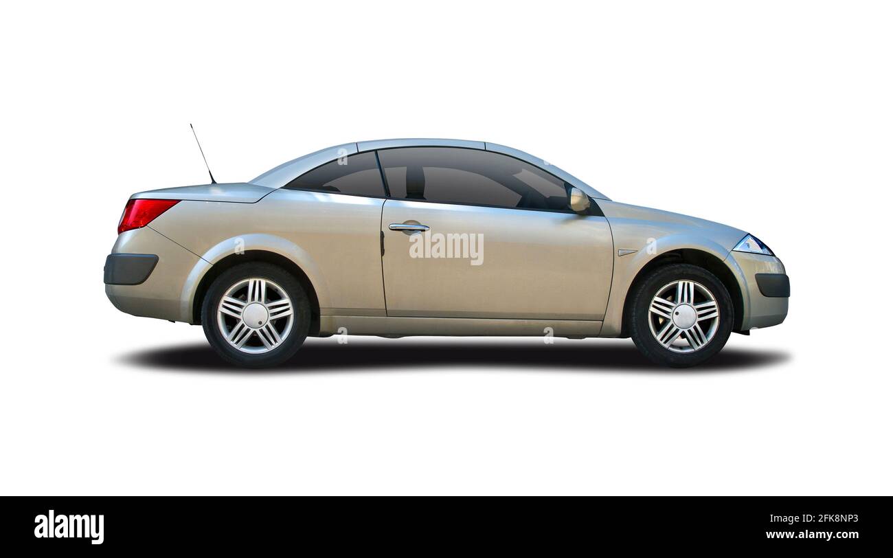 Sport cabrio car side view isolated on white background Stock Photo - Alamy