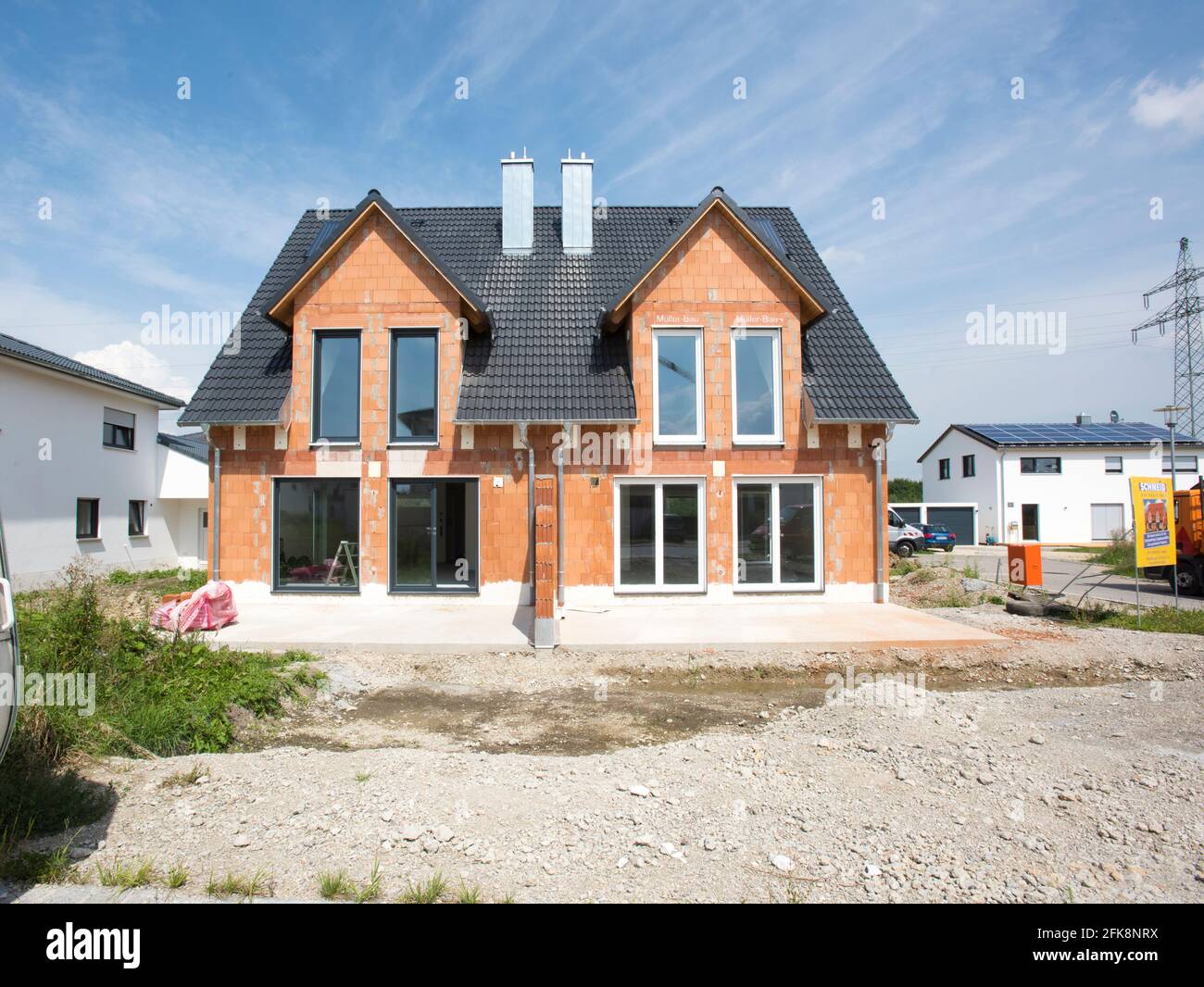 new built house in construction Stock Photo - Alamy