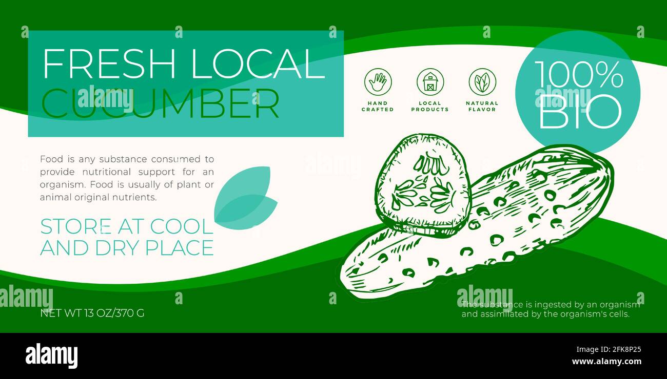 Fresh Local Vegetables Label Template. Abstract Vector Packaging ...