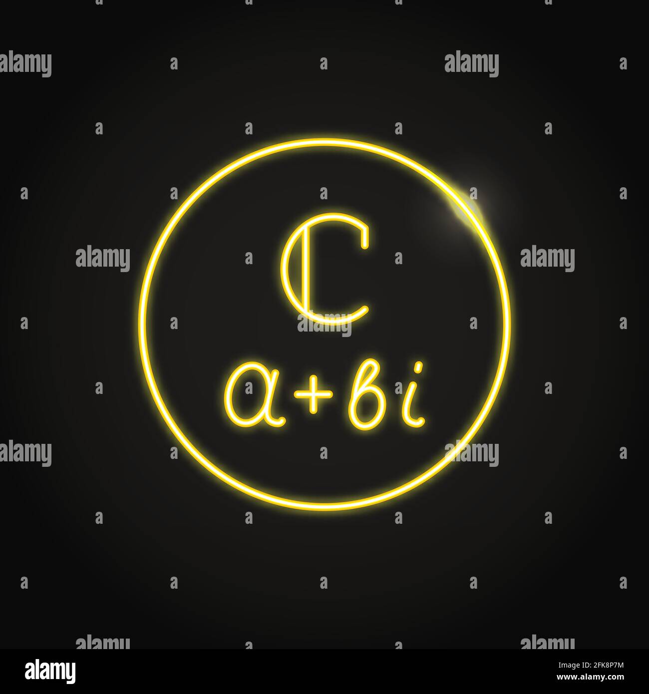 Neon Complex Number Formula Icon In Line Style. Math Expression Symbol