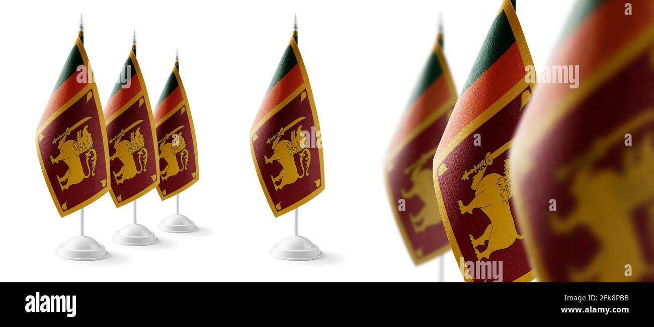 Set of Sri Lanka national flags on a white background Stock Photo - Alamy