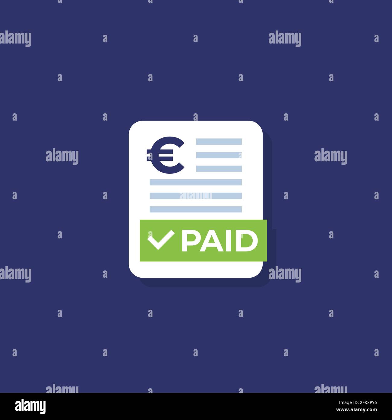paid bills icon with euro, vector Stock Vector Image & Art - Alamy