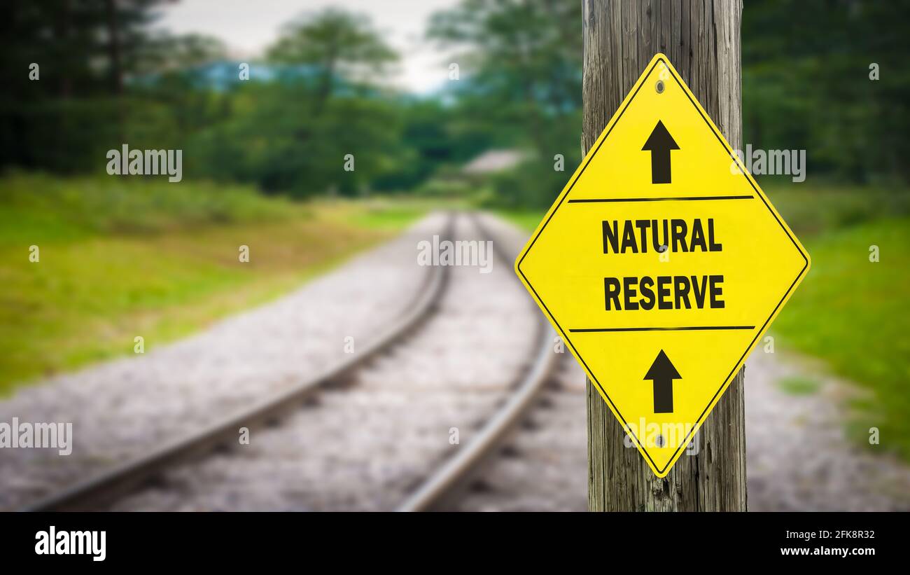 Street Sign the Direction Way to NATURAL RESERVE Stock Photo - Alamy