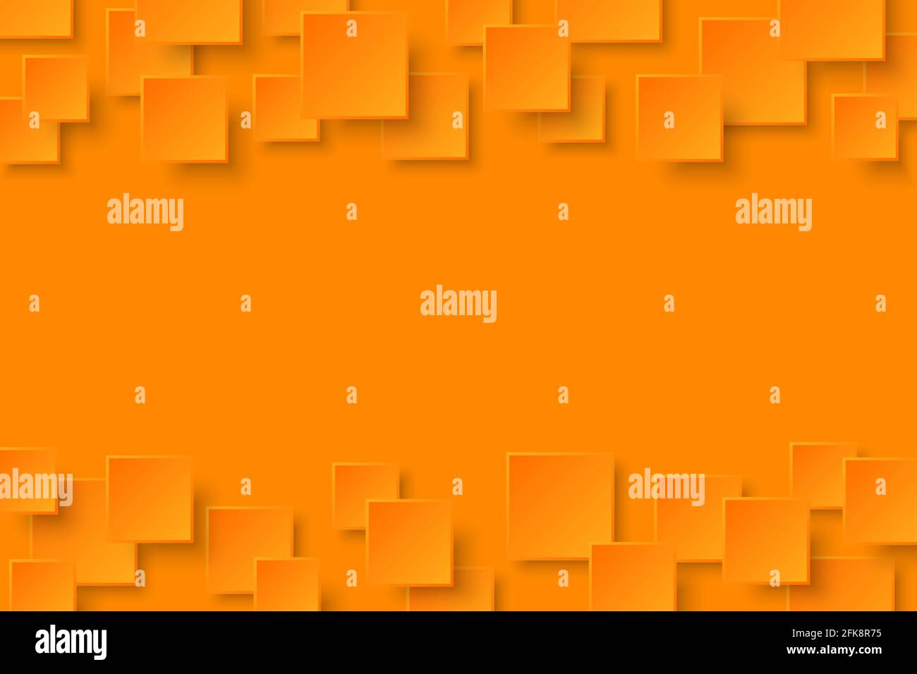 Vector orange modern abstract background. Flying mat paper square ...