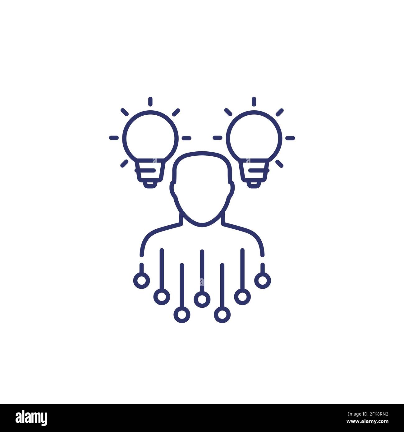 idea generation icon on white, line vector Stock Vector Image & Art - Alamy