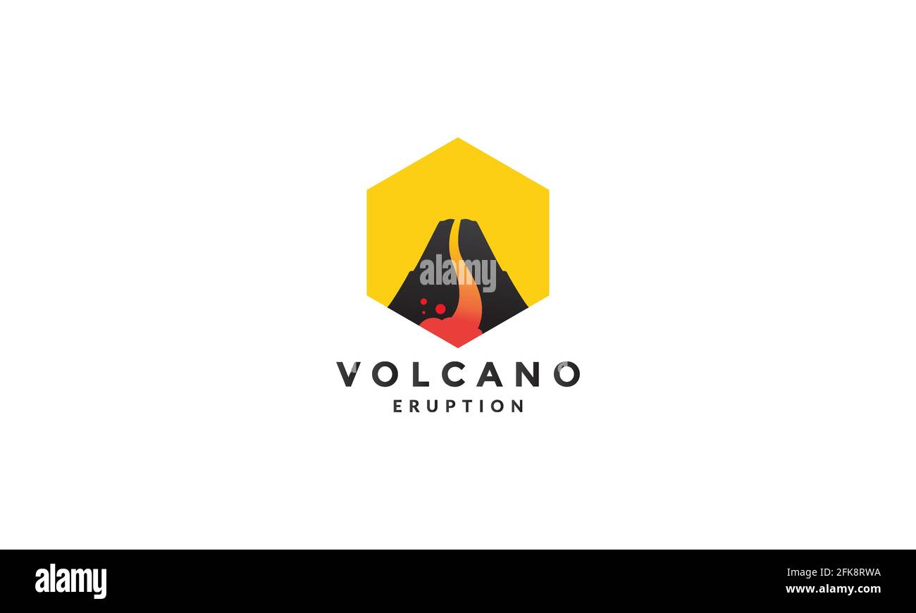abstract mountain volcano eruption logo vector symbol icon design ...