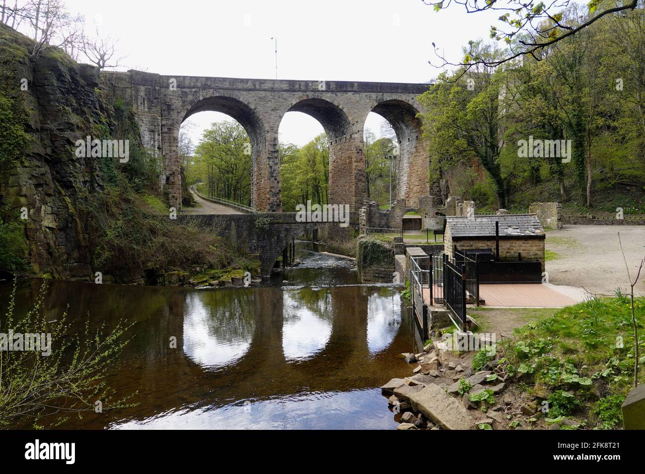 Queens Bridge over the River Goyt in New Mills, Derbyshire Stock Photo ...