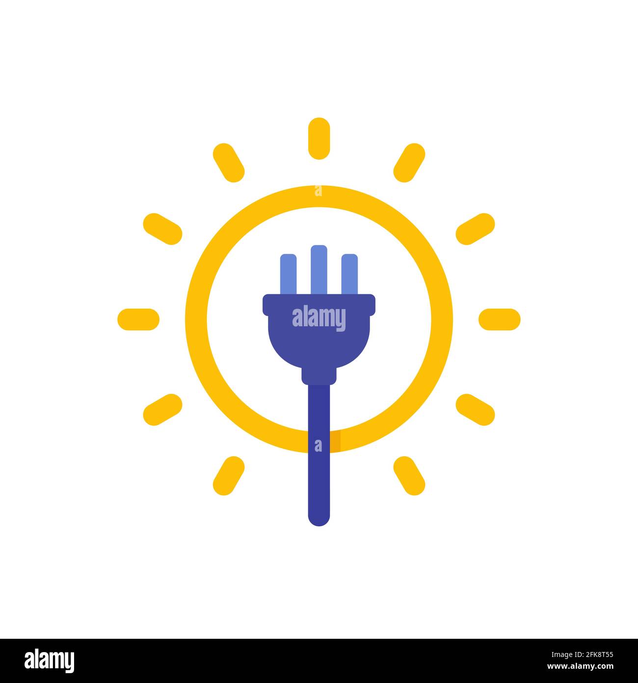 Solar energy icon with electric plug, vector Stock Vector Image & Art ...
