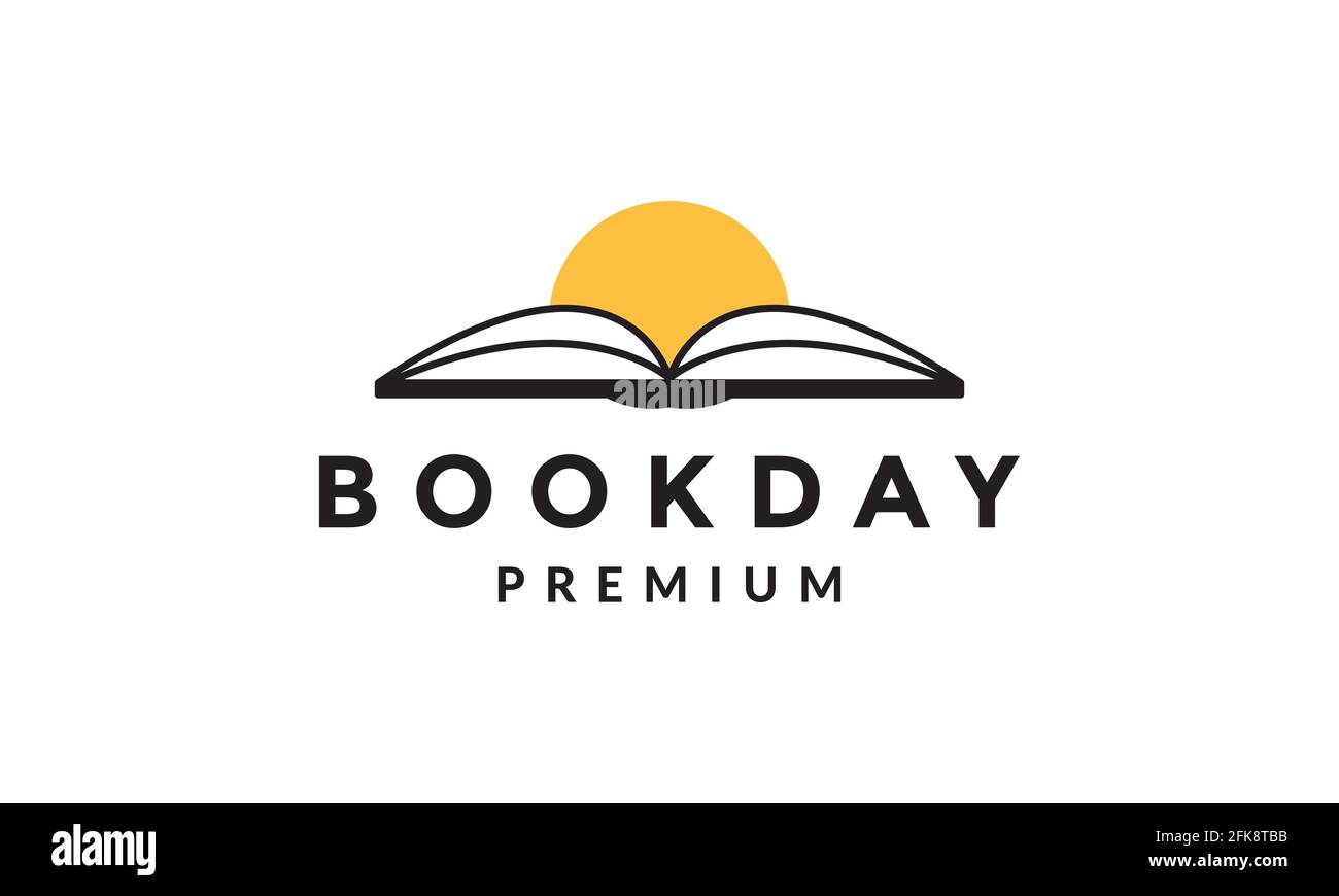 open book with sunset logo symbol icon vector graphic design ...