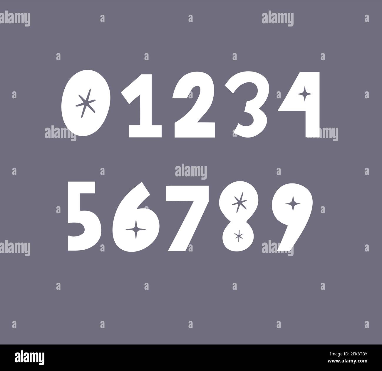 Hand drawn vector numbers font abstract doodle Vector Stock Vector ...