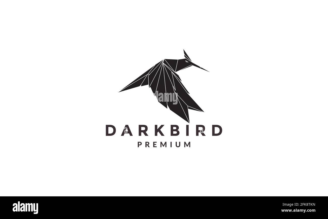 geometric black hummingbird logo symbol icon vector graphic design ...