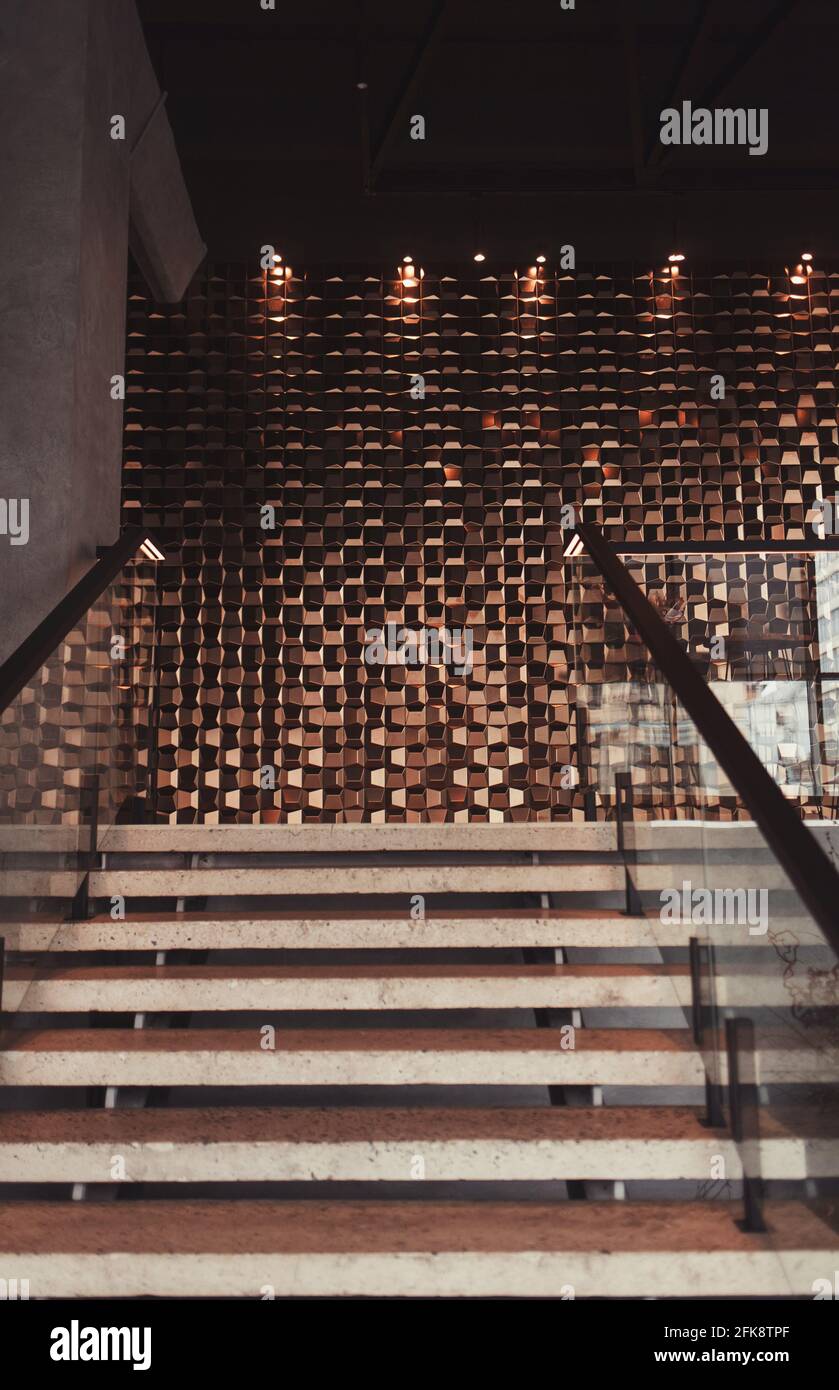 stairs in luxury restaurant interior in loft style Stock Photo - Alamy