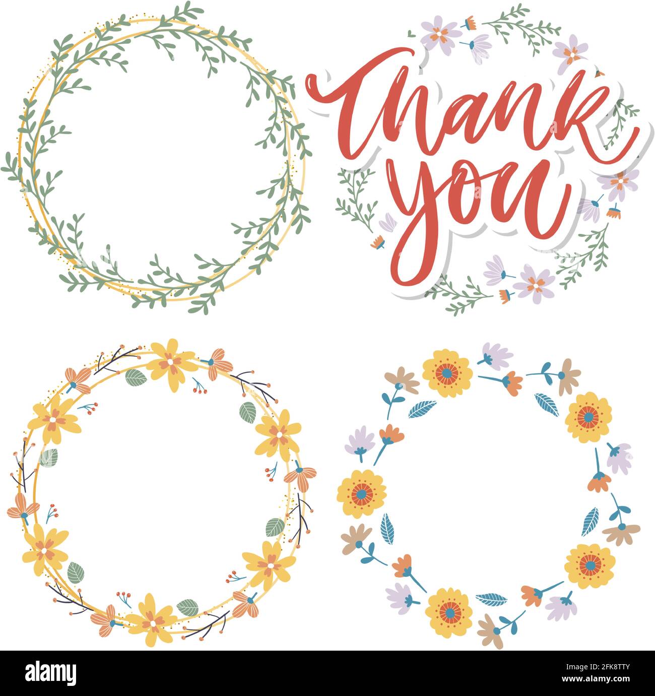 Cute Thank You Script Card Stock Vector Image & Art - Alamy